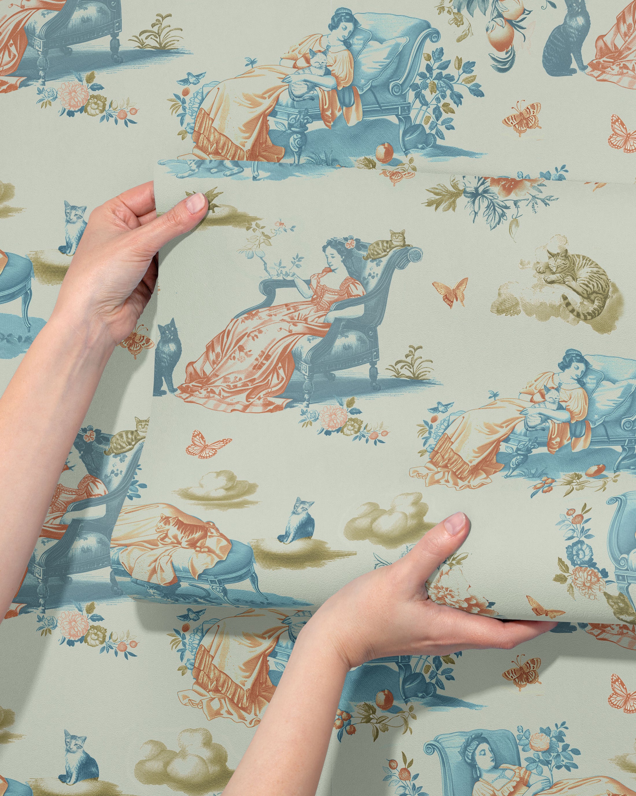 Cat Nap, in Meadow | Peel & Stick Wallpaper – super fun goods